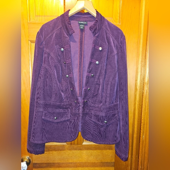Lane Bryant | Jackets & Coats | Lane Bryant Deep Purple Corduroy Blazer ...